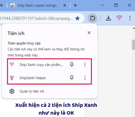 Sử dụng tiện ích Ship Xanh Helper trên trình duyệt - Ship Xanh - Phần ...